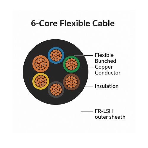 Polycab 0.5 Sqmm 6 Core Flexible Cable High Quality Multicore Cable ...